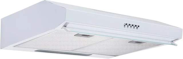 WHITE 60CM VISOR Cooker Hood Extractor Fan Top Vented under Cabinet ...