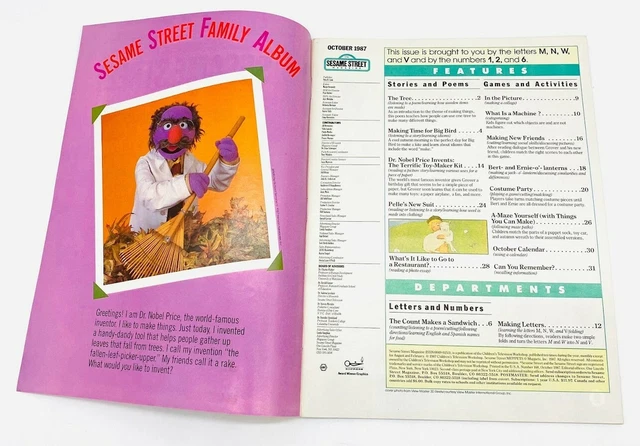VINTAGE COLLECTIBLE SESAME Street Magazine October 1987 unread ...