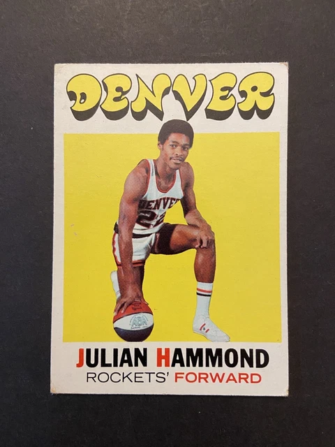 1971-72 TOPPS BASKETBALL 174 Julian Hammond Nm-Mt Denver Rockets ...