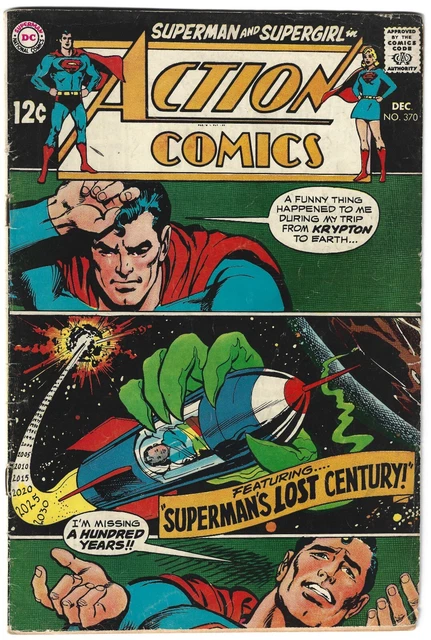 ACTION COMICS #370 DC Dec 1968 Âge d'Argent "Superman's Lost Century" 3 ...