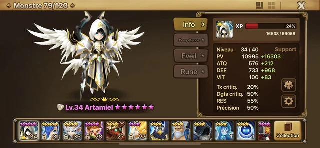 SUMMONERS WAR EUROPE Archangel Light Artamiel EUR 75,00 - PicClick FR
