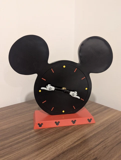 WALT DISNEY PARKS Mickey Mouse Icon Clock for Table Desk Analog Ears ...