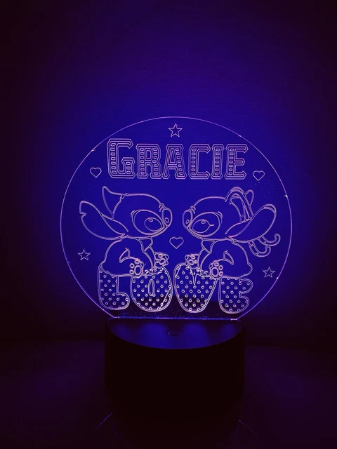 STITCH & ANGEL Themed LED Night Light - Fully Personalised. Unique Gift ...