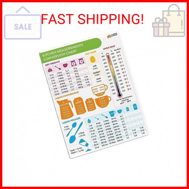 KITCHEN CONVERSION CHART Magnet - Measurements Conversion Chart ...