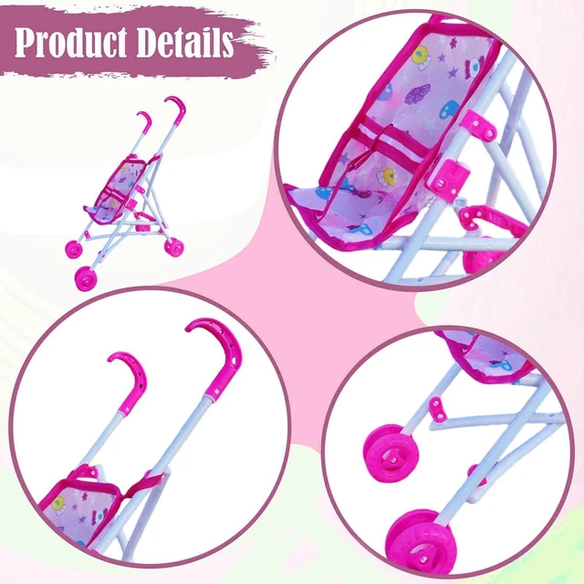 POUSSETTE POUR POUPÉE, jouet de jeu de rôle pliable et créatif ...