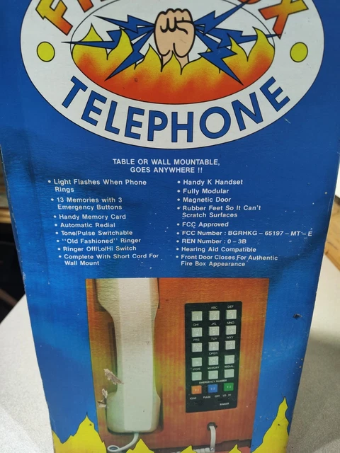 RANDIX FB-911 RED Fire Box Touch Tone Telephone Vintage New Open Box ...