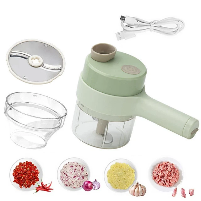 4-IN-1 MINI HANDHELD Electric Vegetable Cutter Set Wireless Food ...