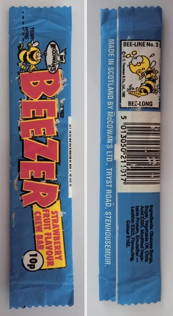 BEEZER AND TOPPER #4 WITH FREE GIFT McCOWANS BEEZER CHEW BAR WRAPPER ...
