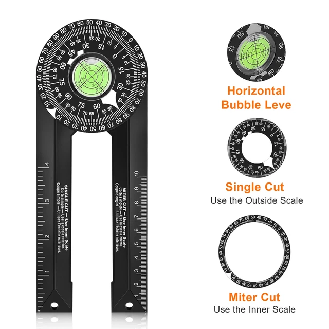 WOODWORKING SCALE MITRE Saw Protractor 360° Angle Ruler Angle Finder ...