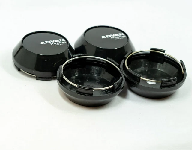 4X65MM ADVAN RACING Black Wheel Center Hub Caps Rims Advance RS Decals ...