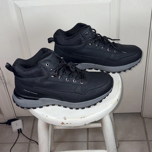 POLAR RANGE VULCAN Men’s Lace-Up Boots Size 11 Black Rugged Outdoor ...