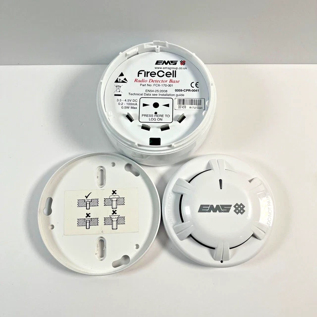 EMS FIRECELL OPTICAL Smoke Detector Base FCX-170-001 & Head FCX-177-001 ...