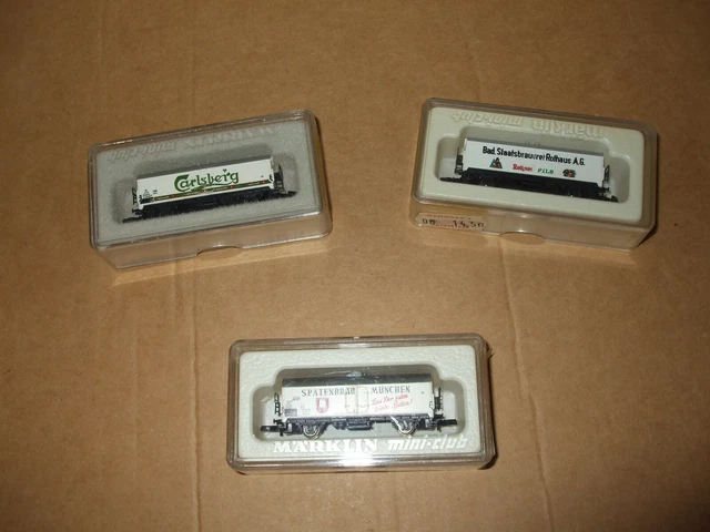 DREI MÄRKLIN MINI-CLUB Bierwagen, Spur Z, für die Eisenbahnanlage EUR 36,99 - PicClick DE