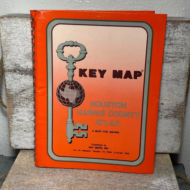 HOUSTON HARRIS COUNTY Texas 38th Edition Key Map Atlas Book Spiral ...
