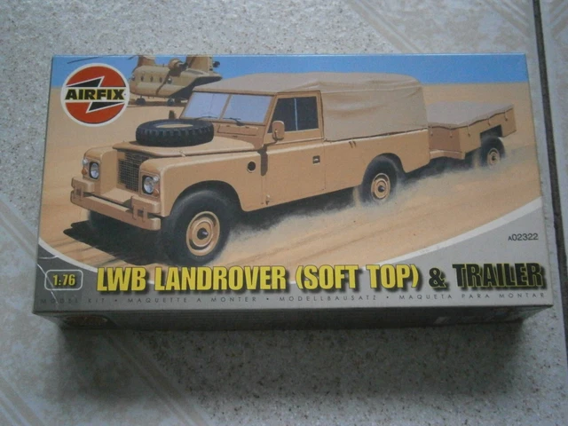 ANCIENNE MAQUETTE JEEP Lwb Land Rover (Soft Top) + Trailer - 1/76 ...