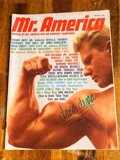 MR AMERICA BODYBUILDING AUTOGRAPHED Signed magazine DAVE DRAPER 1-65 £ ...