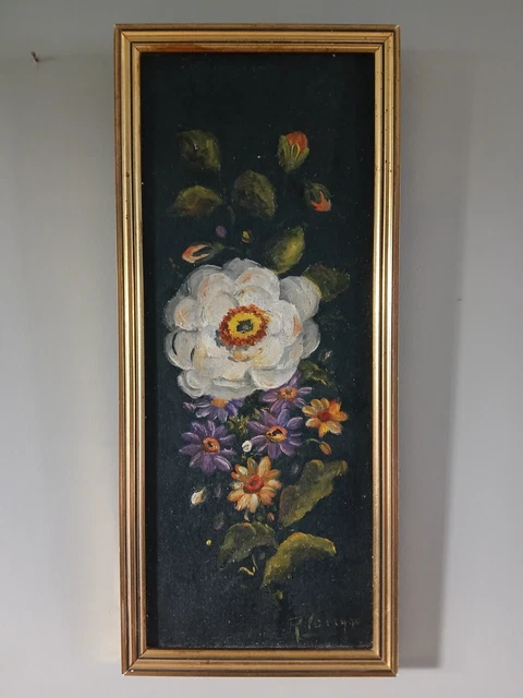 ANCIEN TABLEAU HST Signé R. Cocagne Peintre Normand Pays De Caux Bouquet Fleurs EUR 23,00 ...