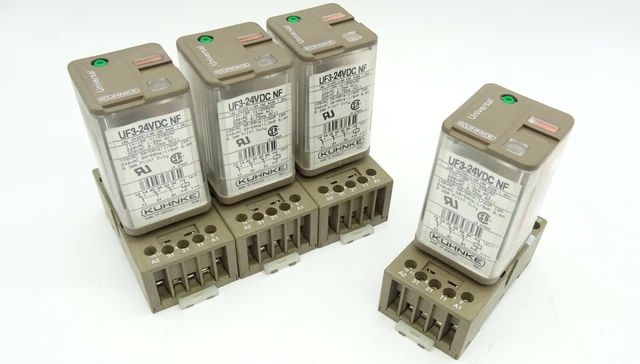 4X UNIVERSAL RELAY KUHNKE UF3-24VDC NF plug-in relay 24V DC 3W 10A ...