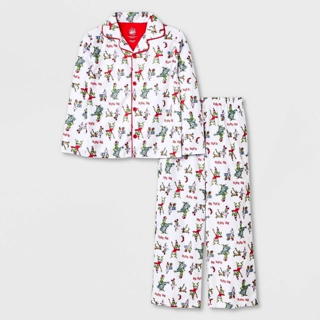 KID DR SEUSS The Grinch Pajamas Boy Girl Christmas Button Up Coat Style ...