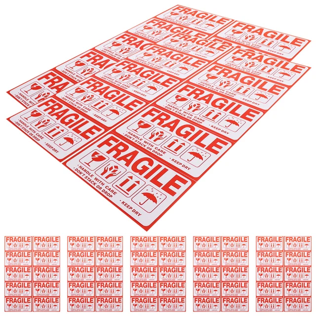 20 SHEETS FRAGILE Shipping Warning Labels Fragile Stickers for Fragile ...