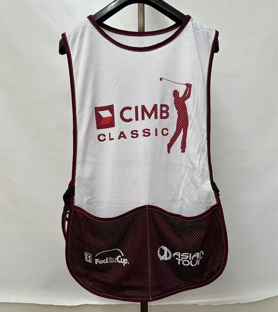 CIMB CLASSIC GOLF Caddie Bib FedEx Cup Asian Tour Maroon Trim w/ Buckle ...