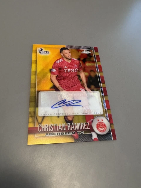 TOPPS CHROME SPFL 22/23 Autographe Auto Or /50 Aberdeen FC Christian ...