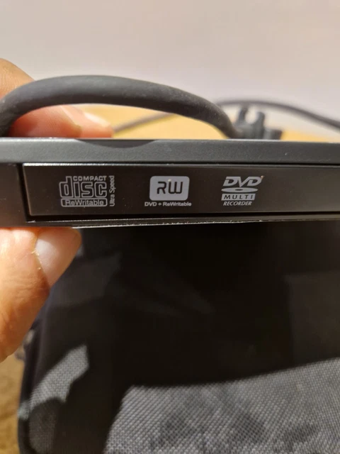 DELL EXTERNAL LAPTOP eSATA DVD-RW Drive with Case & Cable PD02S ...