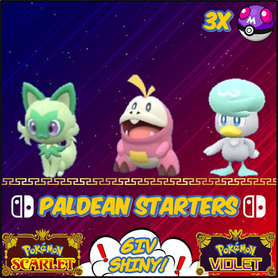 SHINY 6IV SPRIGATITO Fuecoco Quaxly starters For Pokémon Scarlet/Violet ...