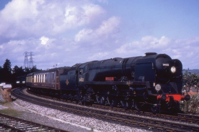 35MM RAILWAY SLIDE: COLOUR-RAIL: BRS 1313: CLASS WC: 34022 EXMOOR EUR 2 ...