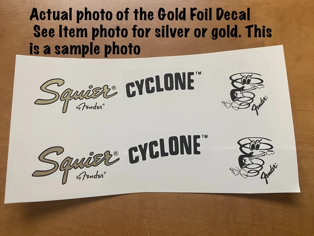 SQUIER CYCLONE GUITAR Decal Headstock Restoration Waterslide Decal Logo 194g $14.56 - PicClick AU