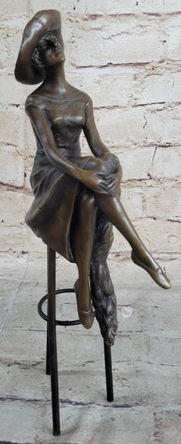 RARE FASHION MODEL Sitting On Chair Sculpture Statue Art Nouveau ...