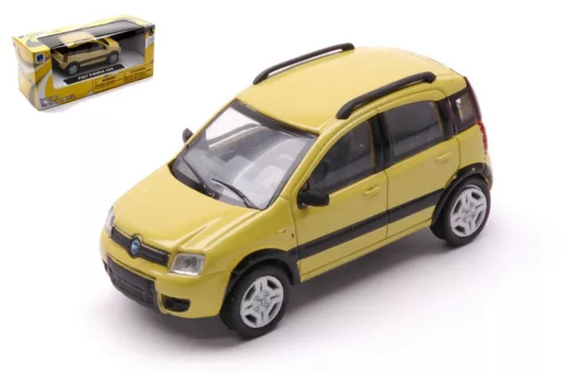 MODEL CAR SCALE 1:43 New Ray Fiat panda 4x4 Yellow diecast vehicles S ...