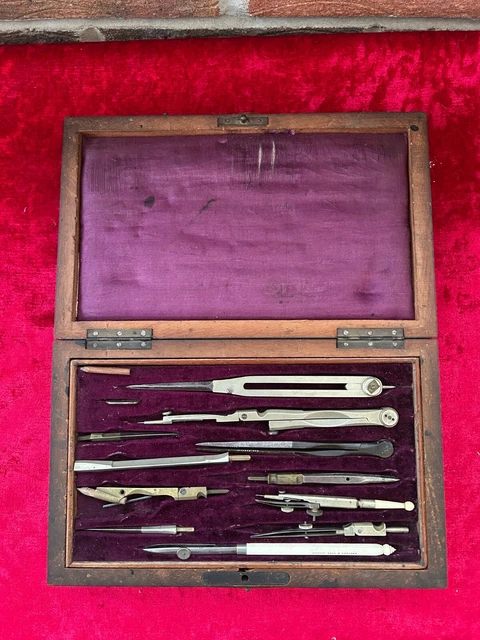 VINTAGE TECHNICAL/GEOMETRY/MATHS/DRAWING INSTRUMENT Set. VGC For Age £ ...