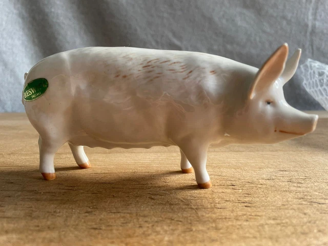 VINTAGE JOHN BESWICK ‘Wall Queen 40’ Porcelain Pig/Boar Made In England ...