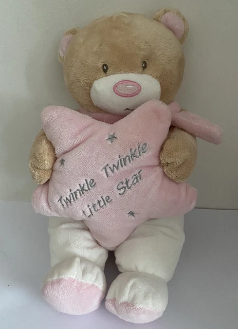 CARD FACTORY PINK Twinkle Little Star Teddy Bear Soft Toy Plush 36cm ...