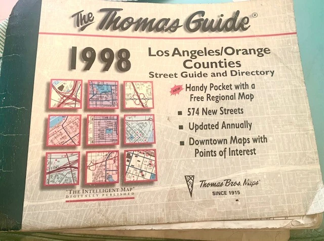 1998 THOMAS GUIDE Map of Los Angeles & Orange Counties California $12. ...