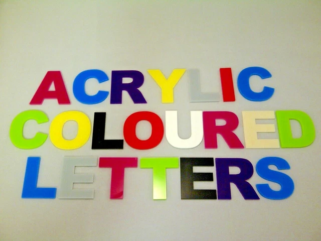 PLASTIC LETTERS FLAT Cut Perspex Acrylic Alphabet Upper Case 150mm High ...