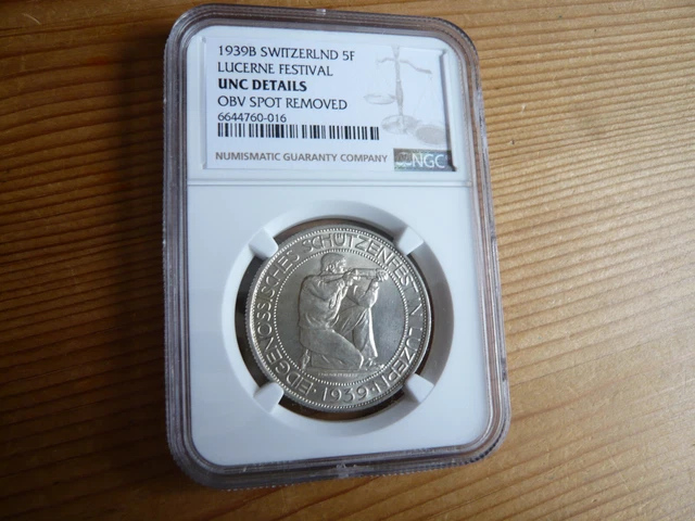 SCHWEIZ, SCHÜTZENTALER, 5 Franken 1939, Schützenfest Luzern, silber, Erhaltung!! EUR 95,00 ...