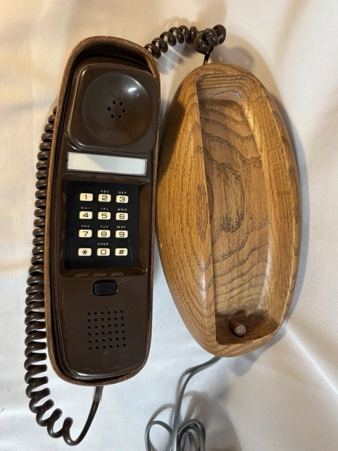 VINTAGE WOODEN CASING Push Button Land Line Telephone Model Touchline ...