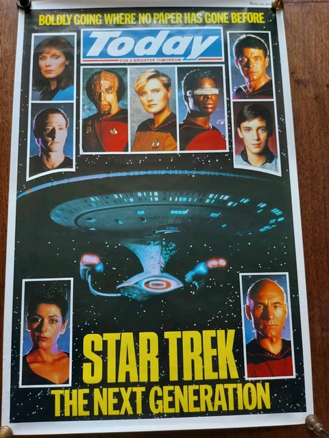 STAR TREK TNG Original TODAY Promo Preview Vintage 30" x 20" Poster ...