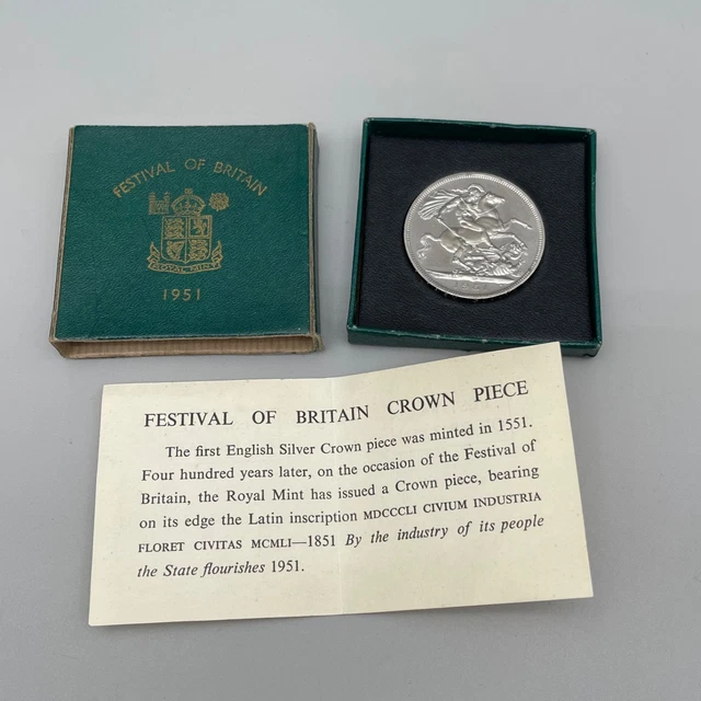 1951 FESTIVAL OF Britain Crown Coin | George VI 5 Shilling in Original ...