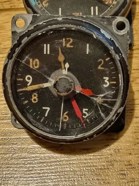 WW2 RAF VINTAGE 6A/1002 1 Day Aircraft Cockpit Clock Spitfire Hurricane ...