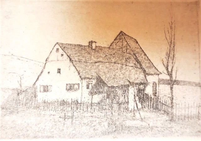 ALTE RADIERUNG, VORFRÜHLING, Original Alfred Beier, Signiert, um 1920, Rarität EUR 116,00 ...