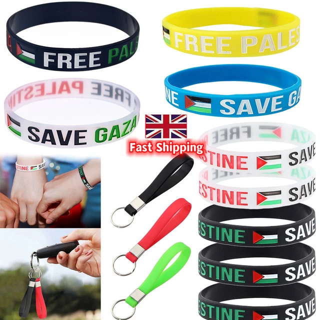 FREE PALESTINE SILICONE Wrist Band Palestine Palestinian Flag Bracelet ...