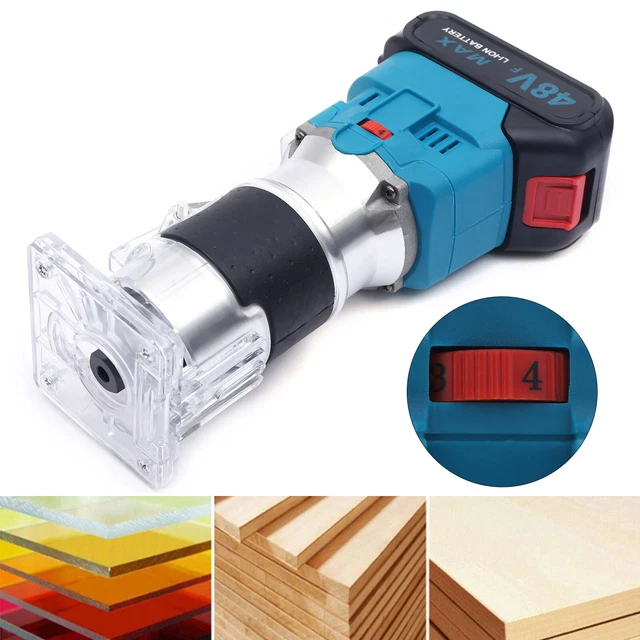 LITHIUM-ION COMPACT WOOD Palm Router Tool Kit Hand Trimmer Cordless 1/4 ...