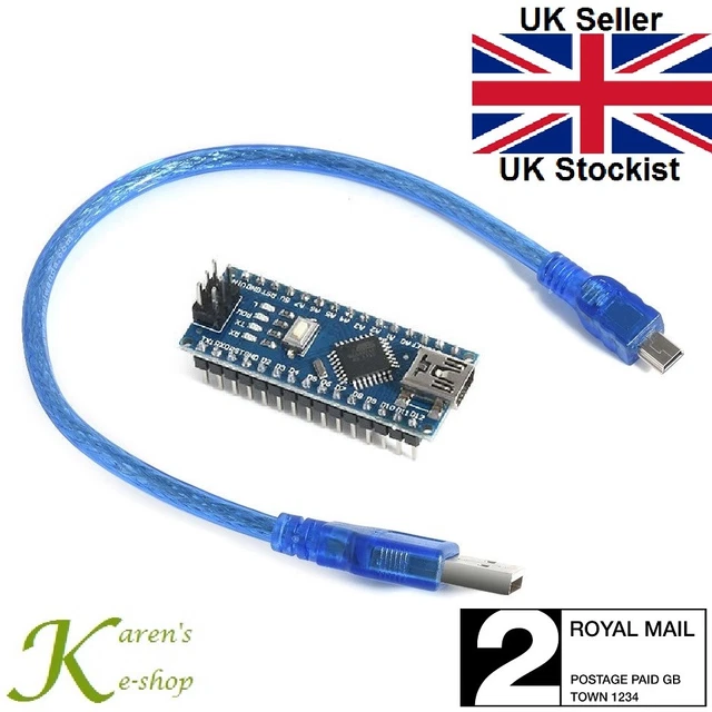 NANO V3.0 ATMEGA328P CH340G 5v Development Board & USB Cable SOLDERED ...