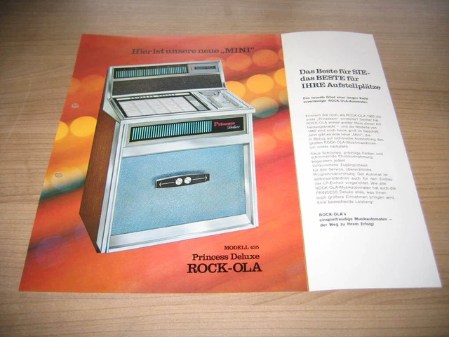 ORIGINAL ROCK OLA 435 Musikbox Jukebox Flyer Prospekt EUR 9,00 ...