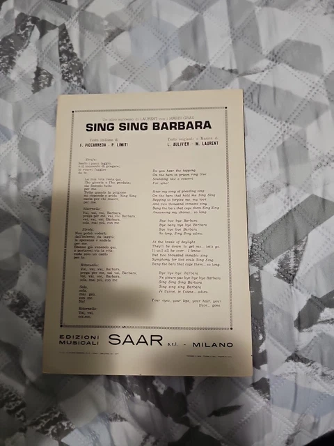 SPARTITO SING SING Barbara di Laurent con i Mardi Gras. EUR 5,00 ...