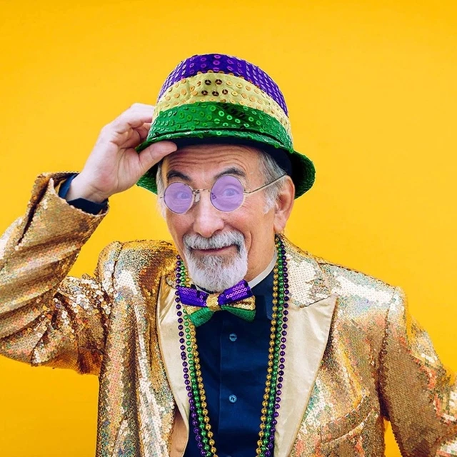 HALLOWEEN CARNIVAL SEQUINS Hat Eyeglasses Bowtie Cosplay Costume Party ...