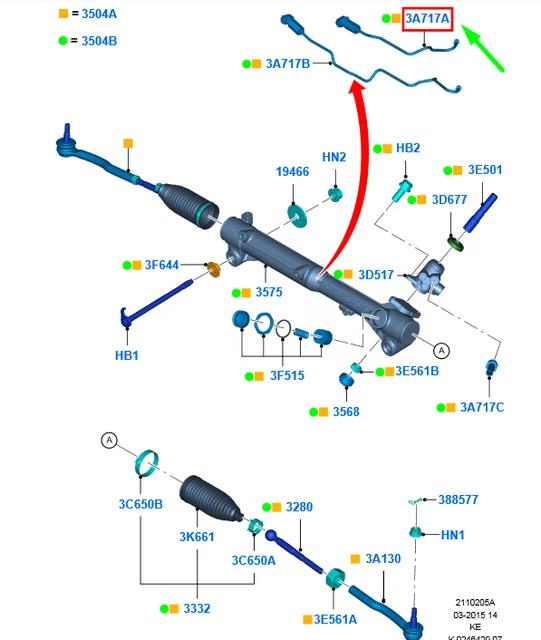 FORD RANGER T6 MK1 Steering Gear Connecting Tube Assy LHD 1796758 NEW ...